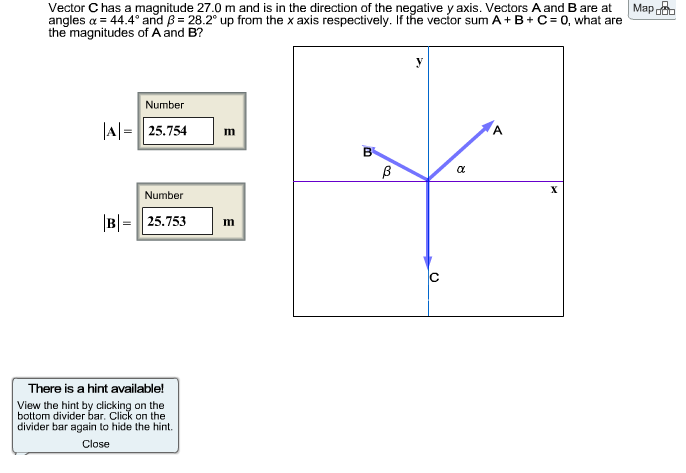 Solved Vector C has a magnitude 27.0 m and is in the | Chegg.com