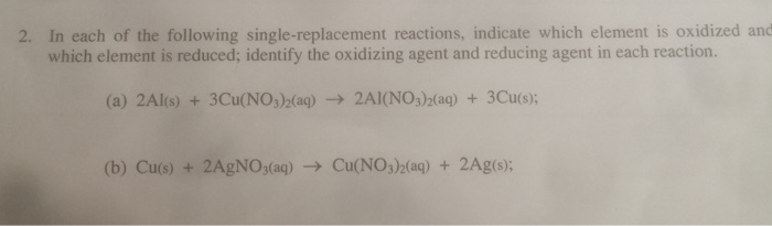 Solved In each of the following single-replacement | Chegg.com