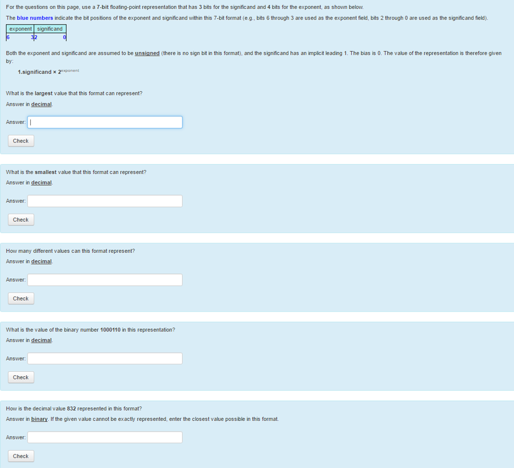 Solved For the questions on this page, use a 7-bit | Chegg.com