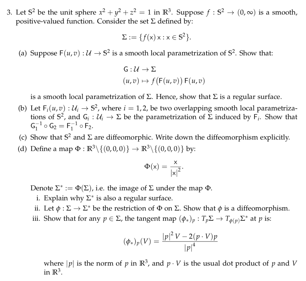 3. Let S2 be the unit sphere x2 +y2 +z-1 in R3. | Chegg.com