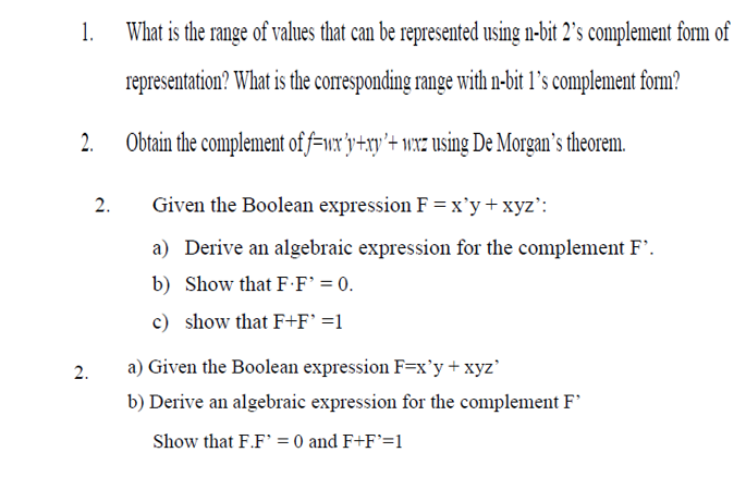 Solved 1. What is the range of values that can be | Chegg.com