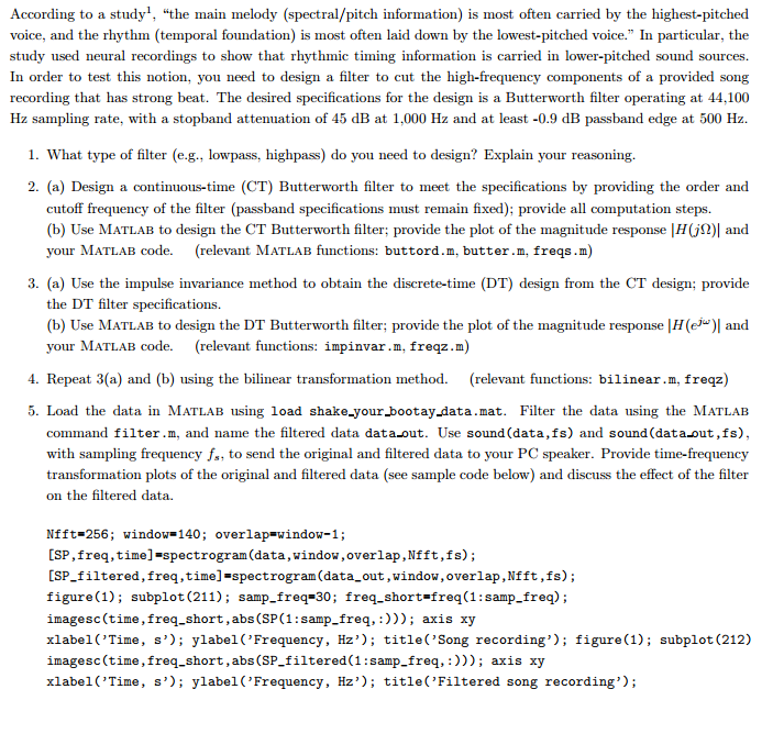 Solved According to a study1, "the main melody | Chegg.com