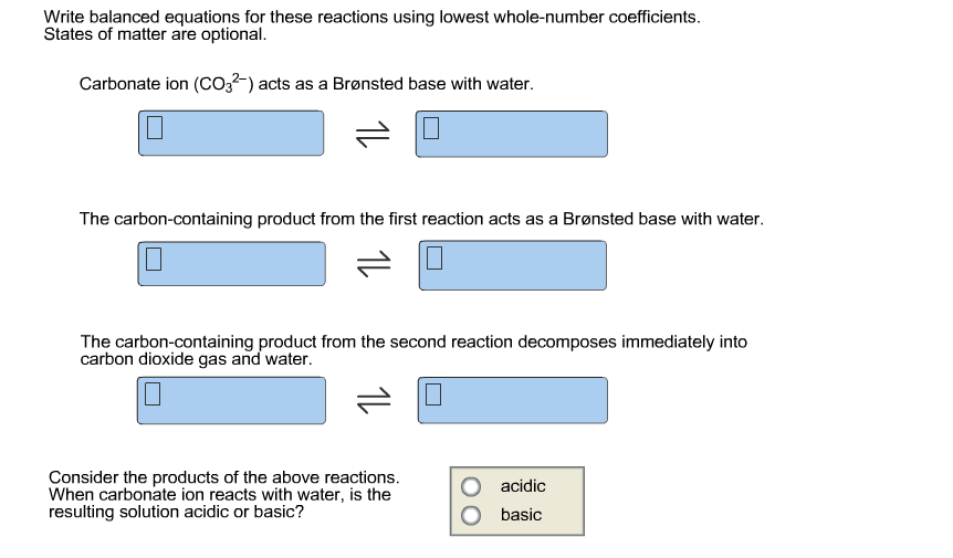 Solved Write Balanced Equations For These Reactions Using