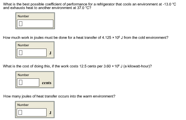 Solved What is the best possible coefficient of performance | Chegg.com