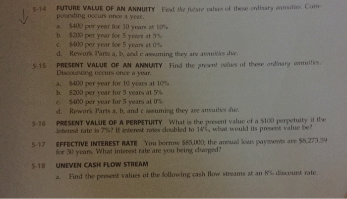 Solved FUTURE VALUE OF AN ANNUITY Find the future values of | Chegg.com