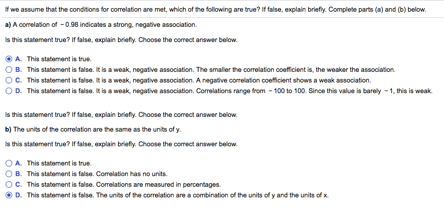 Solved If we assume that the conditions for correlation are | Chegg.com