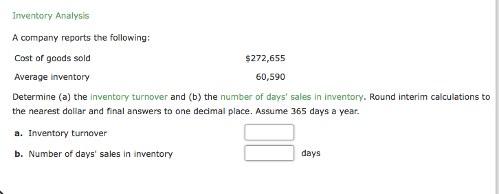 Solved Inventory Analysis A company reports the following: | Chegg.com