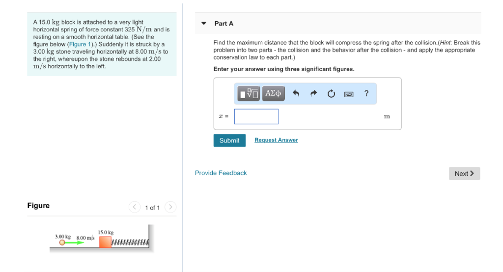 Solved A 15.0 kg block is attached to a very light | Chegg.com