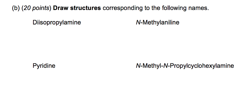 Solved Draw structures corresponding to the following names. | Chegg.com