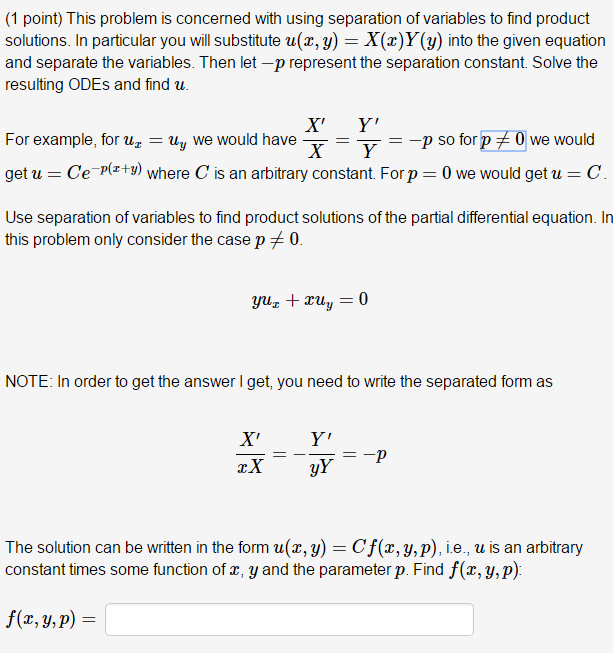 Solved (1 point) This problem is concerned with using | Chegg.com