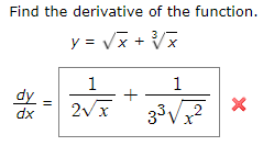 Solved Find the derivative of the function. dy dx | Chegg.com