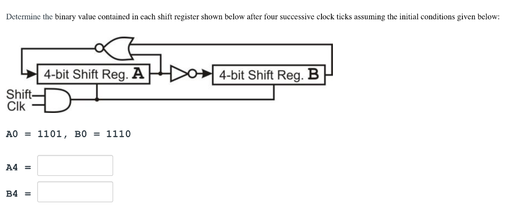 Solved Determine the binary value contained in each shift | Chegg.com