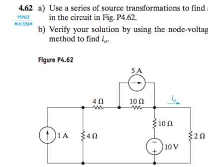 Solved 4.62 a) Use a series of source transformations to | Chegg.com