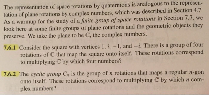 Solved The representation of space rotations by quaternions | Chegg.com
