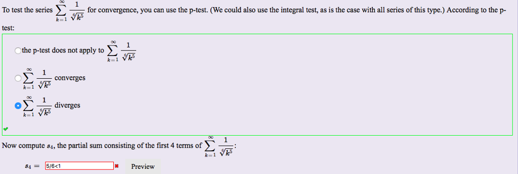 Solved To test the series sigma_k=1^infinity 1/6 Squareroot | Chegg.com