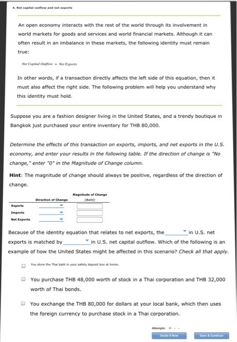 Net capital outflow and net exports An open economy | Chegg.com