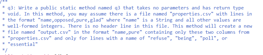 Solved *q3: Write a public static method named q3 that takes | Chegg.com