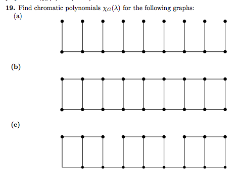 Solved 19. Find chromatic polynomials XG for the following | Chegg.com