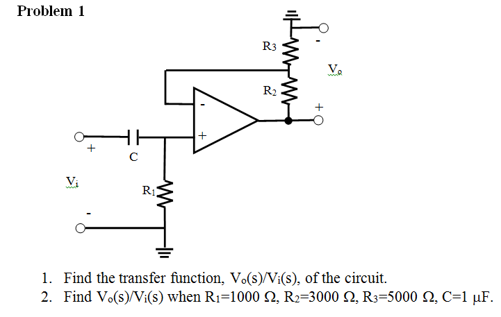 Solved Find the transfer function, Vo(s)/Vi(s), of the | Chegg.com Solved Find the transfer function, Vo(s)/Vi(s), of the | Chegg.com