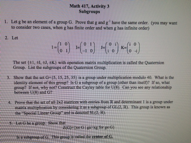 Solved Let g be an element of a group G. Prove that g and | Chegg.com
