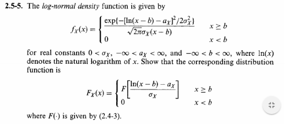 Solved The log-normal density function is given by... Show | Chegg.com
