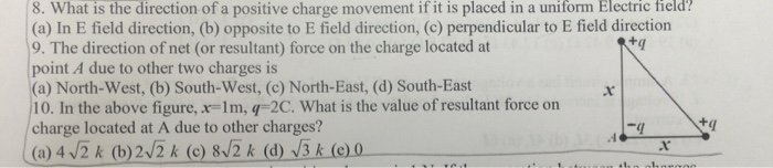 Solved 8. What is the direction of a positive charge | Chegg.com