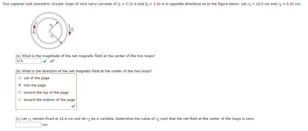 Solved Two coplanar and concentric circular loops of wire | Chegg.com