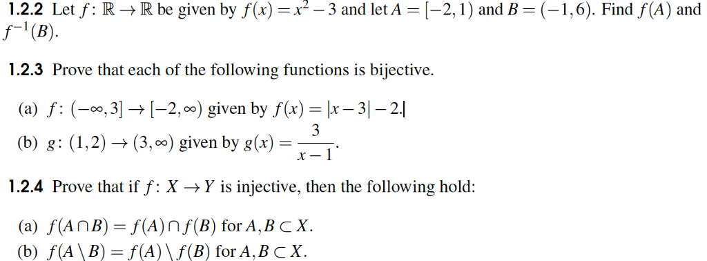 Solved Let f: R rightarrow R be given by f(x) = x^2 - 3 and | Chegg.com