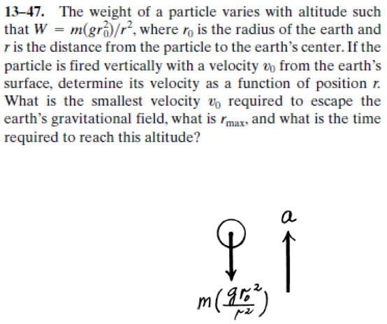 Solved The weight of a particle varies with altitude such | Chegg.com