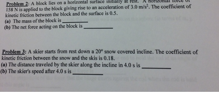 Solved A block lies on a horizontal surface initially at | Chegg.com