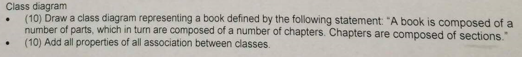 Solved Class diagram Draw a class diagram representing a | Chegg.com