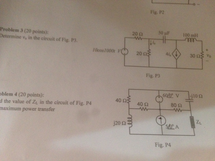 Solved Determine v_o in the circuit of fig. P3 Find the | Chegg.com