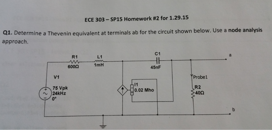Solved Q1. Determine a Thevenin equivalent at terminals ab | Chegg.com