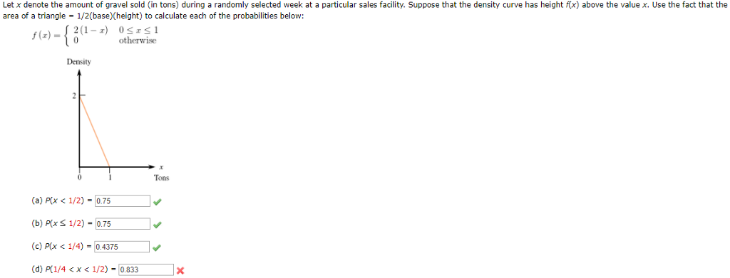 Solved Let x denote the amount of gravel sold (in tons) | Chegg.com