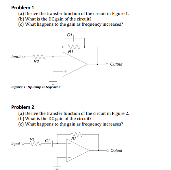 Solved Derive the transfer function of the circuit in Figure | Chegg.com
