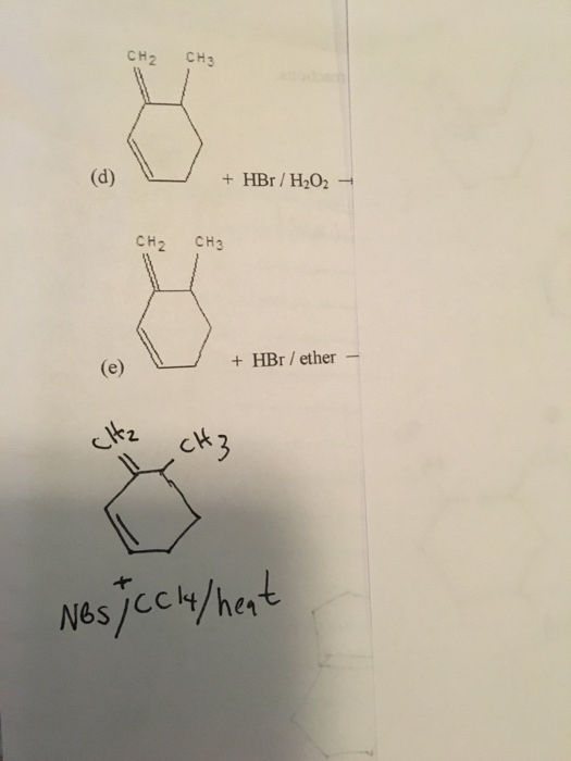 Solved CH2 CH3 CH2 CH3 + HBr/ether - Nes jcch/herst Nes /cc | Chegg.com