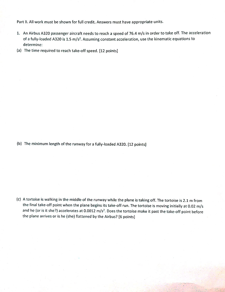 Solved Part II. All work must be shown for full credit. | Chegg.com