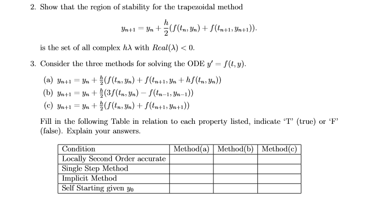 Solved 2. Show that the region of stability for the | Chegg.com