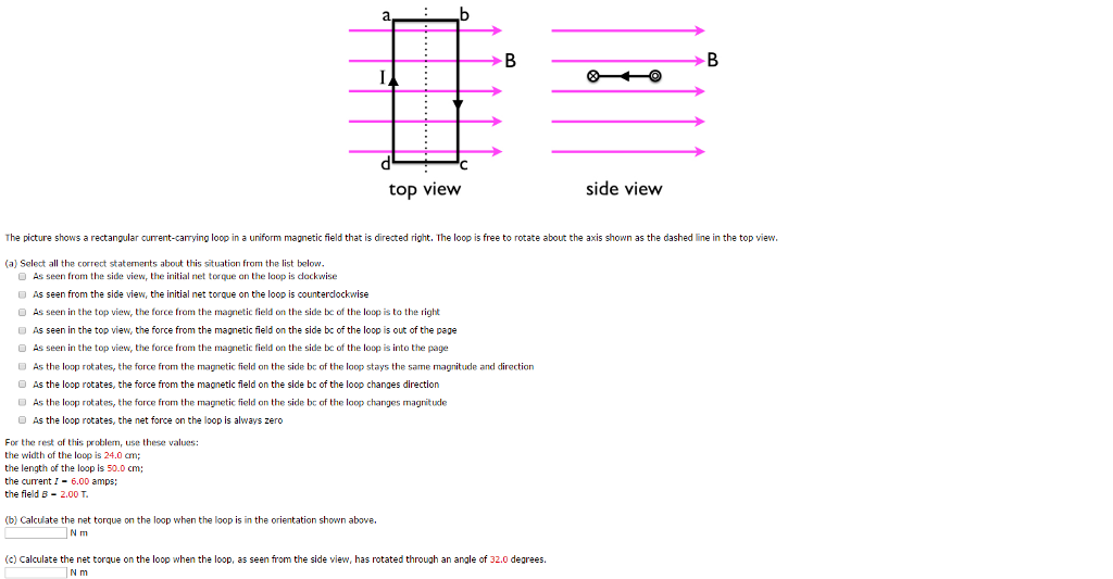 Solved The picture shows a rectangular current-carrying | Chegg.com