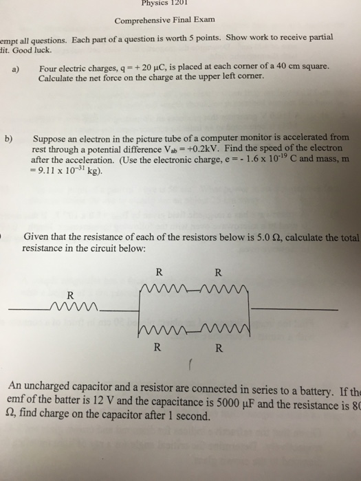 Solved Four electric charges, q = + 20 um C, is placed at | Chegg.com