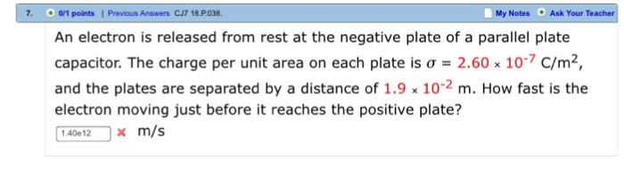 Solved An Electron Is Released From Rest At The Negative