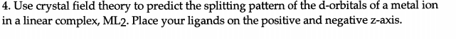 Solved Use crystal field theory to predict the splitting | Chegg.com