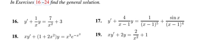 Solved In Exercises 16 -24 find the general solution. y' + | Chegg.com