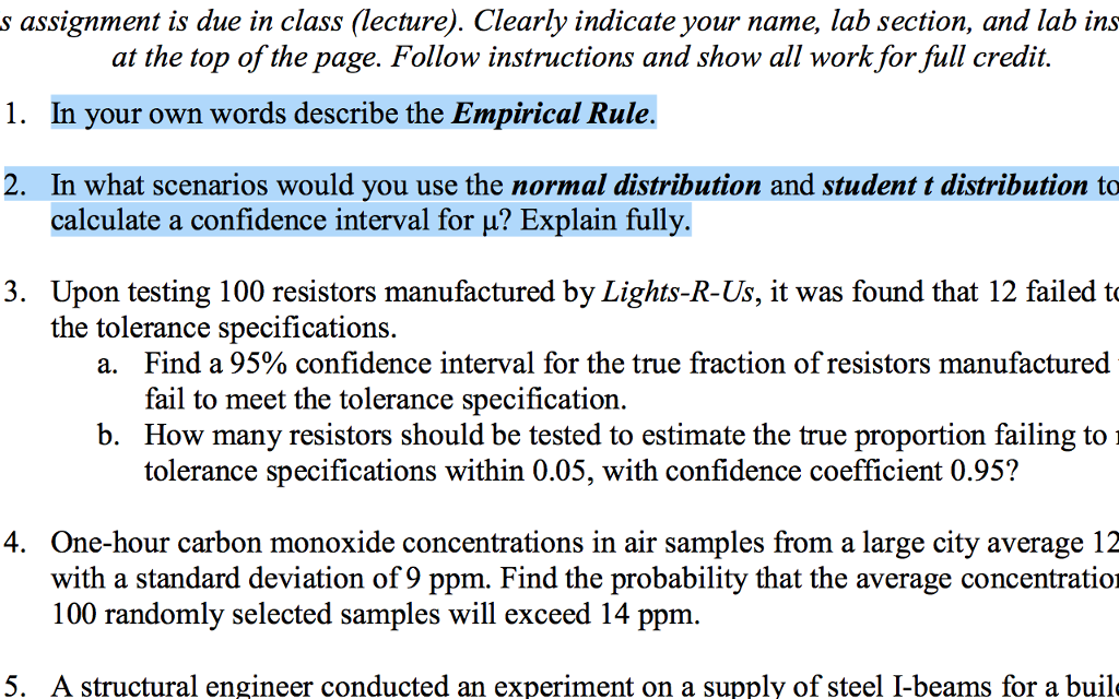 Solved In your own words describe the Empirical Rule In | Chegg.com
