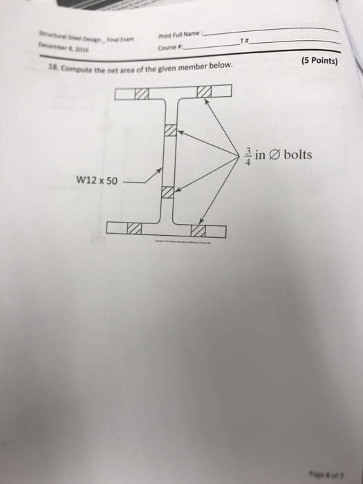 Solved Compute the net area of the given member below. | Chegg.com