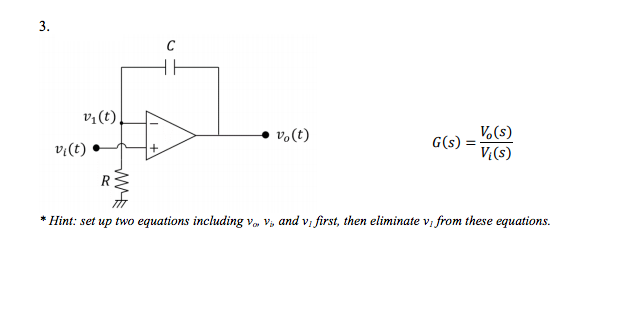 Solved v1(t) Vo(s) vo(t) G(s) vi(t) Vi(s) Hint: set up two | Chegg.com