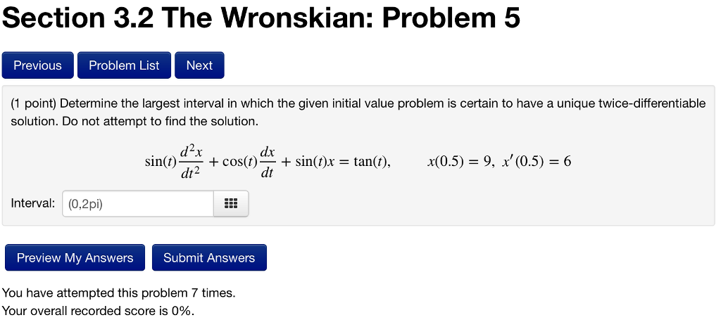 Solved MAT 275 - Differential Equations. The bottom | Chegg.com