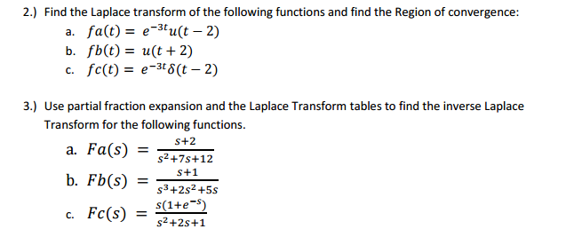 Solved Find the Laplace transform of the following functions | Chegg.com