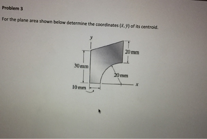 Solved For the plane area shown below determine the | Chegg.com