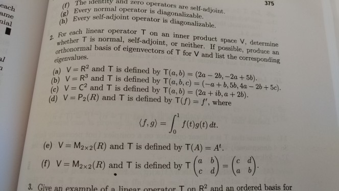 Solved 375 dentity and zero operators are self-adjoint. The | Chegg.com